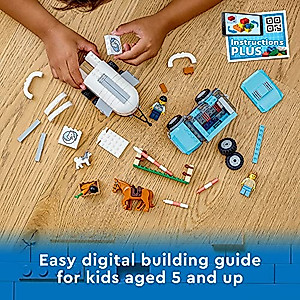 LEGO 60327 City Great Vehicles Horse Transporter Set, with SUV Toy Car, Trailer, Horse Figure and Jump, Gifts for Kids, Boys & Girls 5 plus Years Old