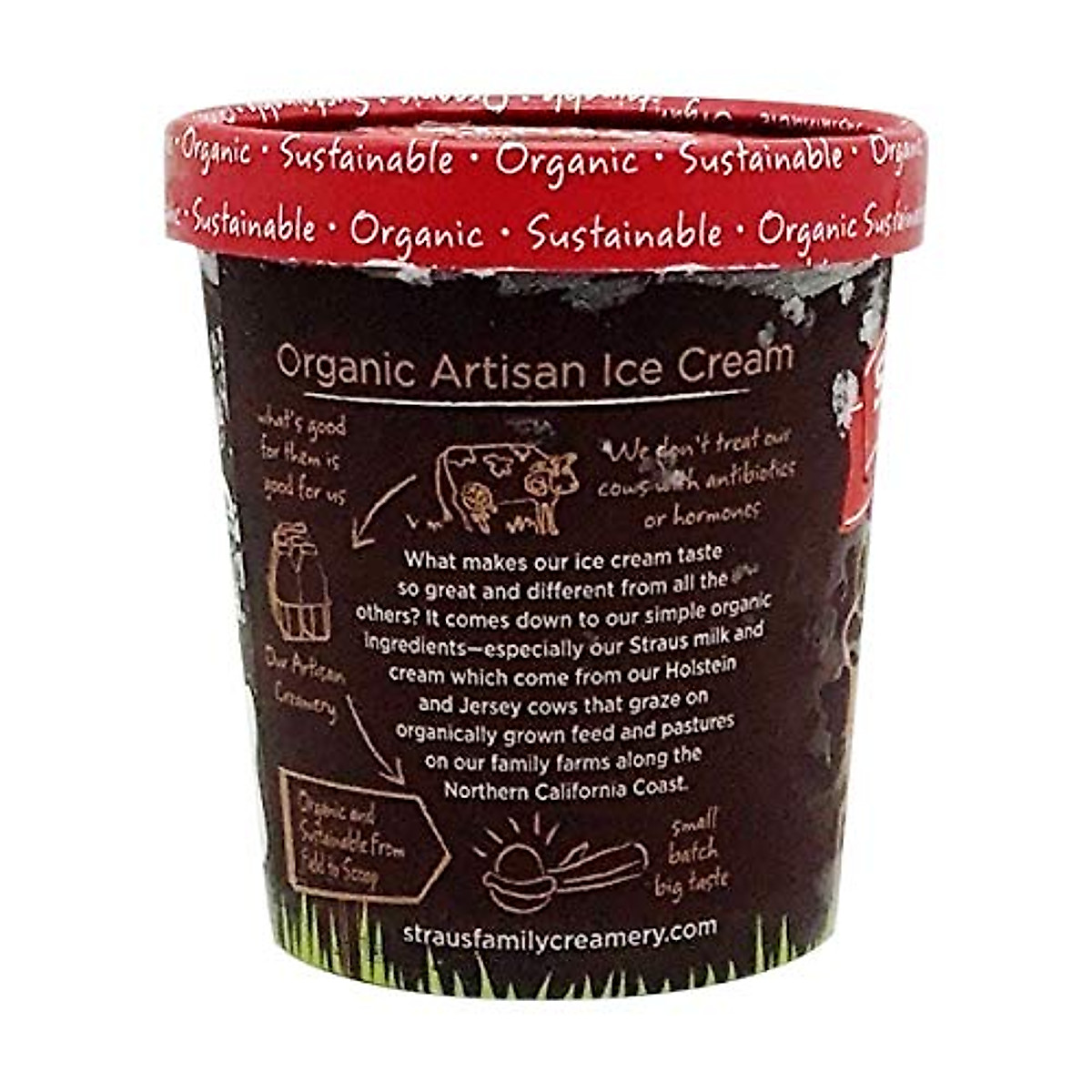 Straus Family Creamery, Organic Dutch Chocolate Ice Cream, 1 16 oz (Frozen)