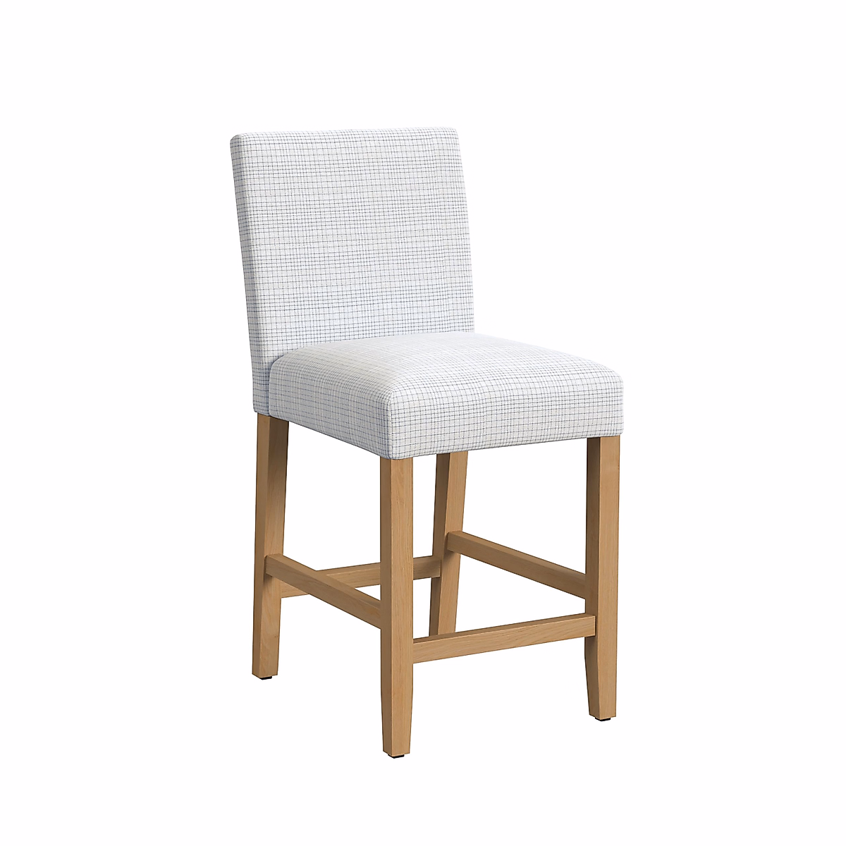 HomePop Home Decor | Classic Counter Height Bar Stools | 24 Inch Bar Stools | Decorative Home Furniture, Cream Mini Grid Pattern