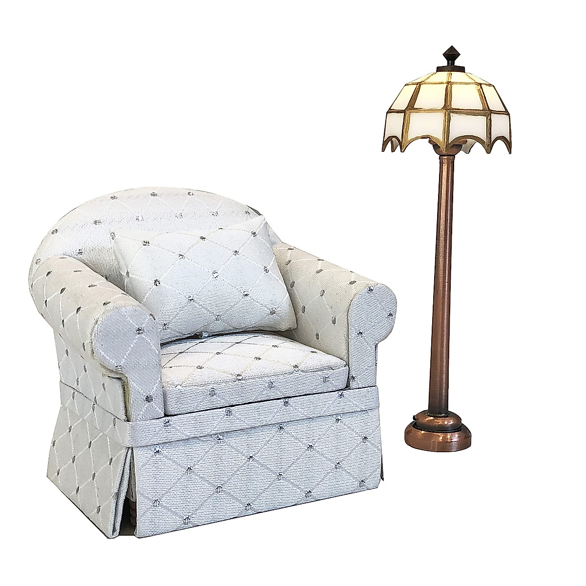 Mini Dollhouse Floor lamp, LED Miniature Lighting for Dolls House Decor, Battery Operated Functional Light Accessories