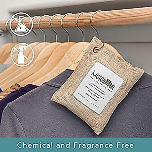MOSO NATURAL Air Purifying Bag 200g. A Scent Free Odor Eliminator for Cars, Closets, Bathrooms, Pet Areas. Premium Moso Bamboo Charcoal Odor Absorber. (Beige Linen)