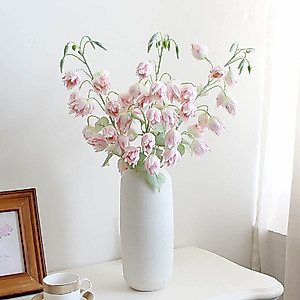 Fake Flowers,Artificial Plants & Flowers,Artificial Flowers Campanula 15 Flower Heads,Artificial Flowers Wind Chime Orchid Wedding Holding Flowers Bouquet Garden Wedding Party Office Decoratio (F)