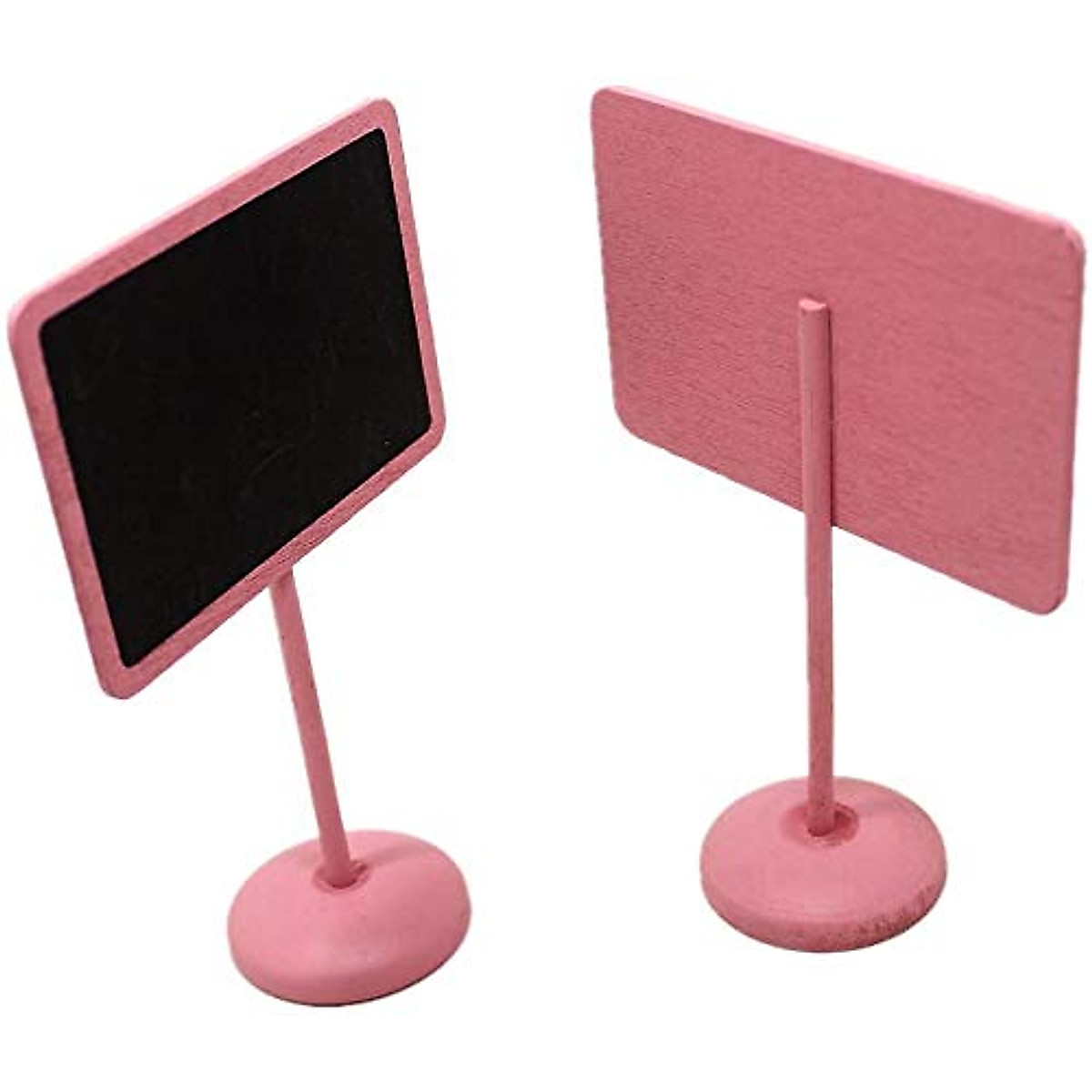 10pcs Mini Blackboard Mini Wooden Wedding Blackboard Chalkboard Place Cards Message Board Label Table with Stand Base - Pink