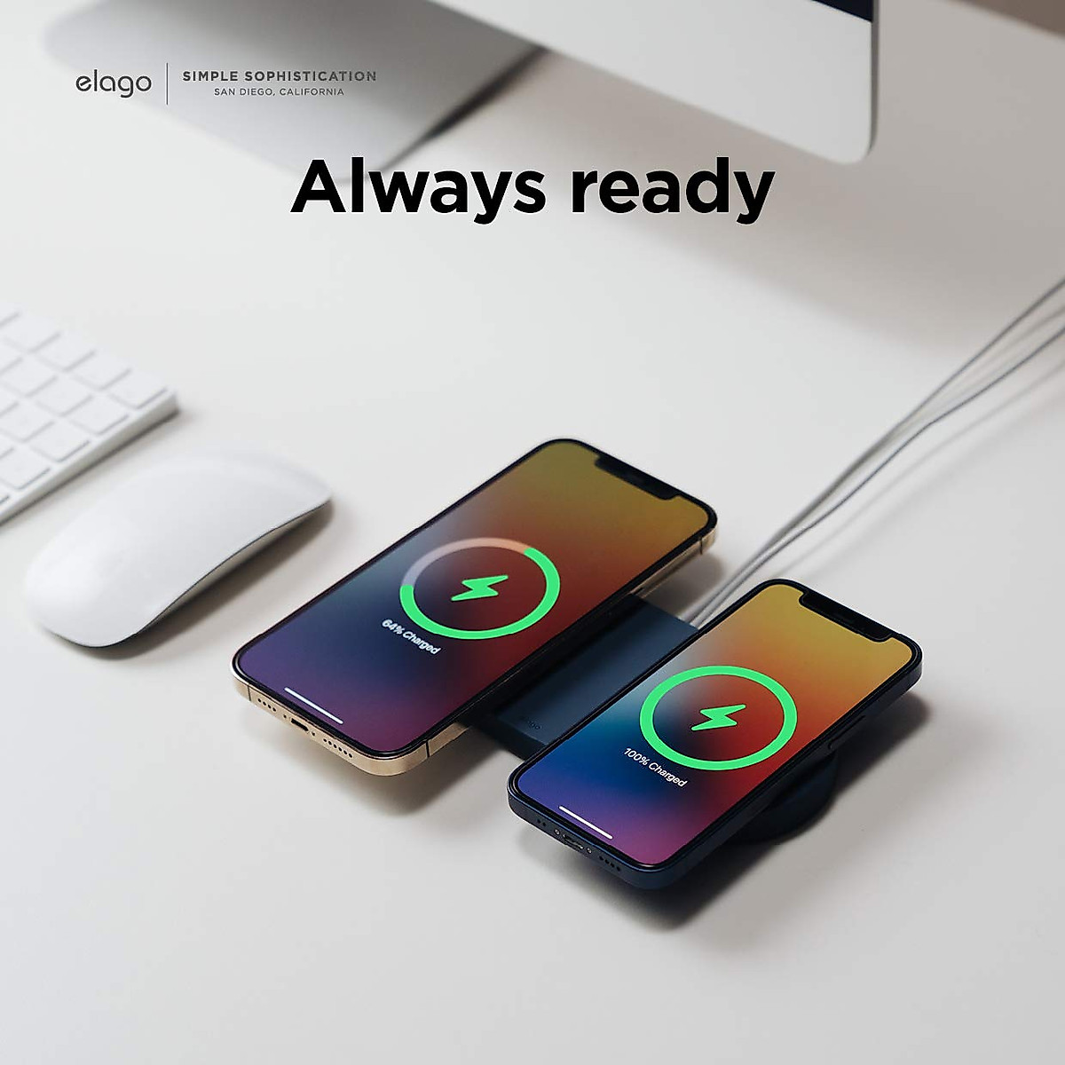 elago 2 in 1 Wireless Charger Stand, Charging Station Designed for MagSafe, Compatible with iPhone 16/15/14/13/12, AirPods Pro/Pro2 & AirPods 3, 4 – [Black] [Charging Cable Not Included]