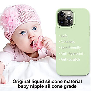 Vooii Compatible with iPhone 12 Pro Max Case, Soft Liquid Silicone Full Body Protective Slim Case with [Anti-Scratch Microfiber Lining] [Camera Protective] [Support Wireless Charging] - Matcha