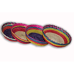 Mexican Palm Tortilleros. Handmade by The Indigenous People OF Mexico. Mexican Tortilla and Pancake Warmer. Great candy, and Chips Holder. (Colosal, 3 Pack)