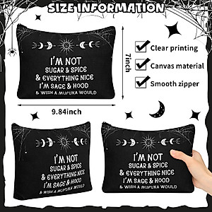 Tioncy Moon Phase Witch Gifts Christmas Goth Moon Tumbler with Lid and Straw Witch Makeup Bag Moon Phase Keychain Witch Stuff for Xmas Witchcraft Women Female Friends Birthday I'm Not Sugar Spice