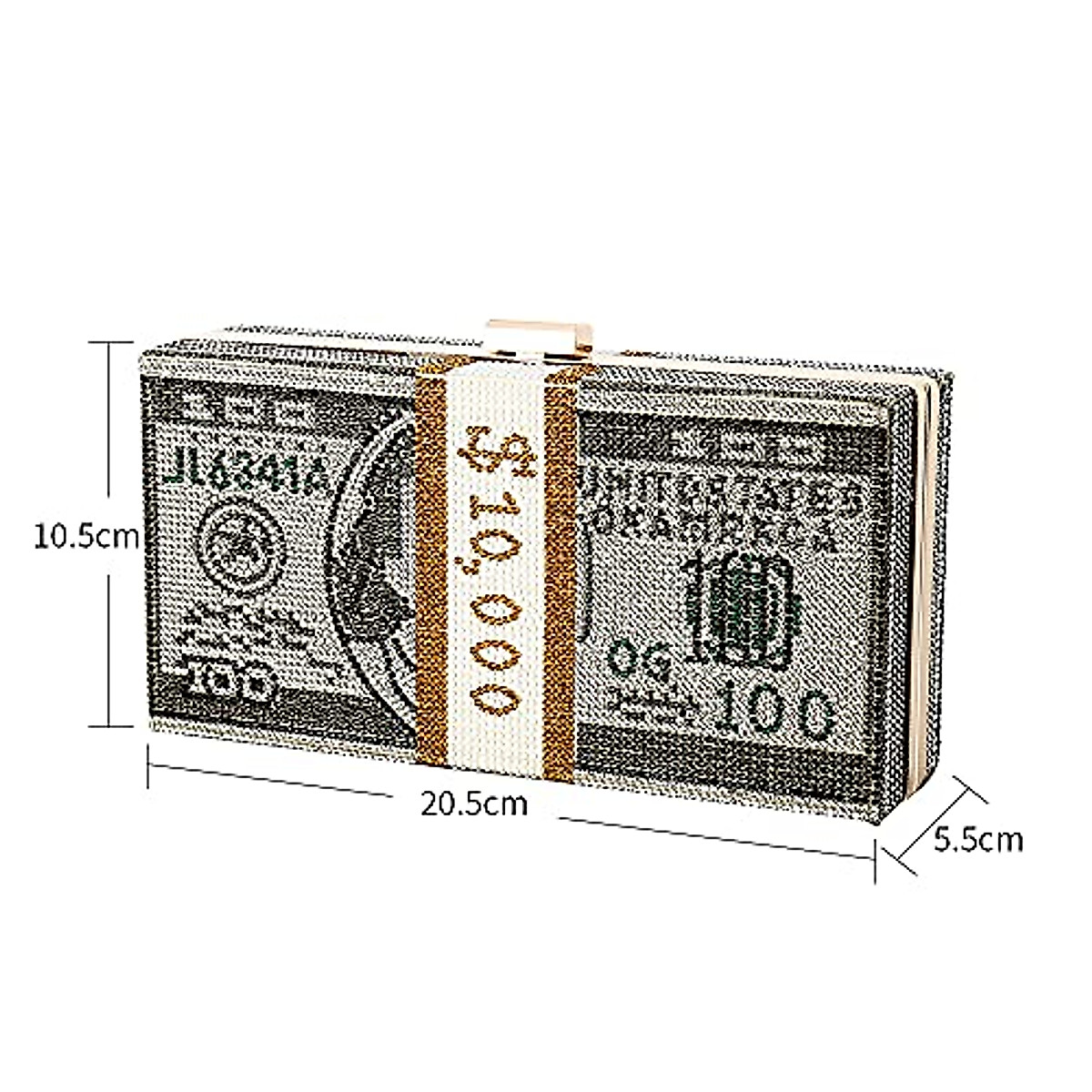 Classic Dollar Style Evening Bags With Diamond Shoulder Bag Wallet Clutch Gray