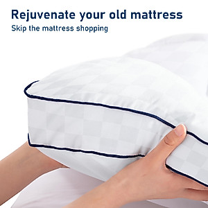 Bedluxury Queen Mattress Topper Extra Thick Pillowtop Mattress Pad Cover Cooling and Plush with 8-21 Inch Deep Pocket 3D Snow Down Alternative Fill