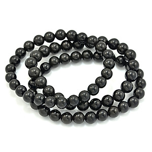 Paialco 6mm Black Onyx Gemstone Stretch Beaded Bracelet, Pack of 3