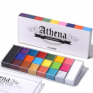 UCANBE Athena Face Body Paint Oil Palette, Professional Flash Non Toxic Safe Tattoo Halloween FX Party Artist Fancy Makeup Painting Kit For Kids and Adult