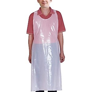 Vankcp 100pcs Disposable Aprons, 24'' x 42'' Plastic Waterproof Apron for Adults Kids Painting Party, Cooking, Housework, Picnic