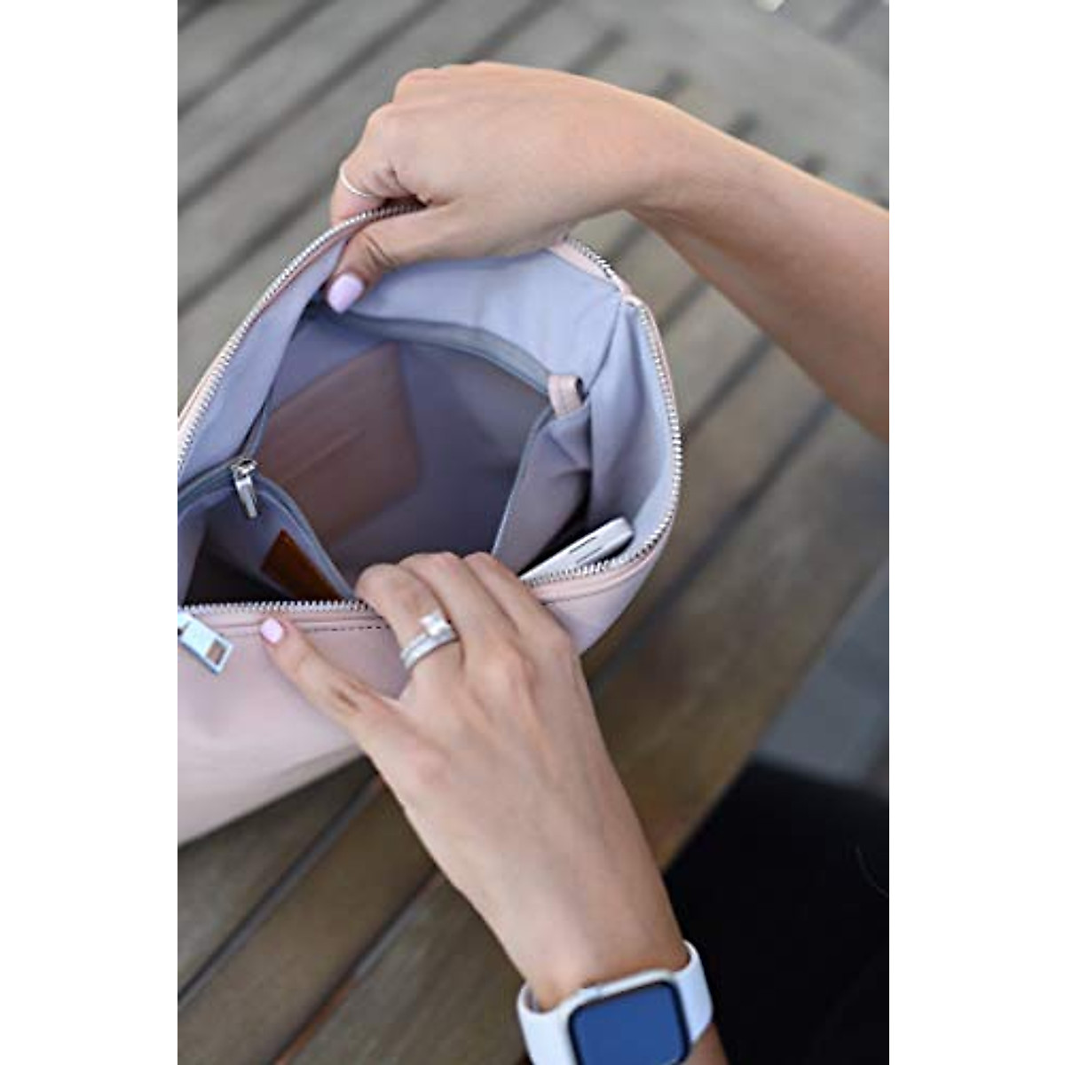 Commuter Clutch - All in One Travel & Everyday Clutch Handbag that Charges Your Phone - Great For Travel & Everyday Use (Blush)