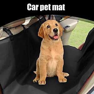 Hawyet 1 PC Car Back Seat Cover for Dogs, 53.1In x 53.1In Pet Waterproof Soft Oxford Cloth Car Mat with Binding Strip, Universal Anti-Slip Vehicle Seat Protector for Car Truck and SUV (Black)
