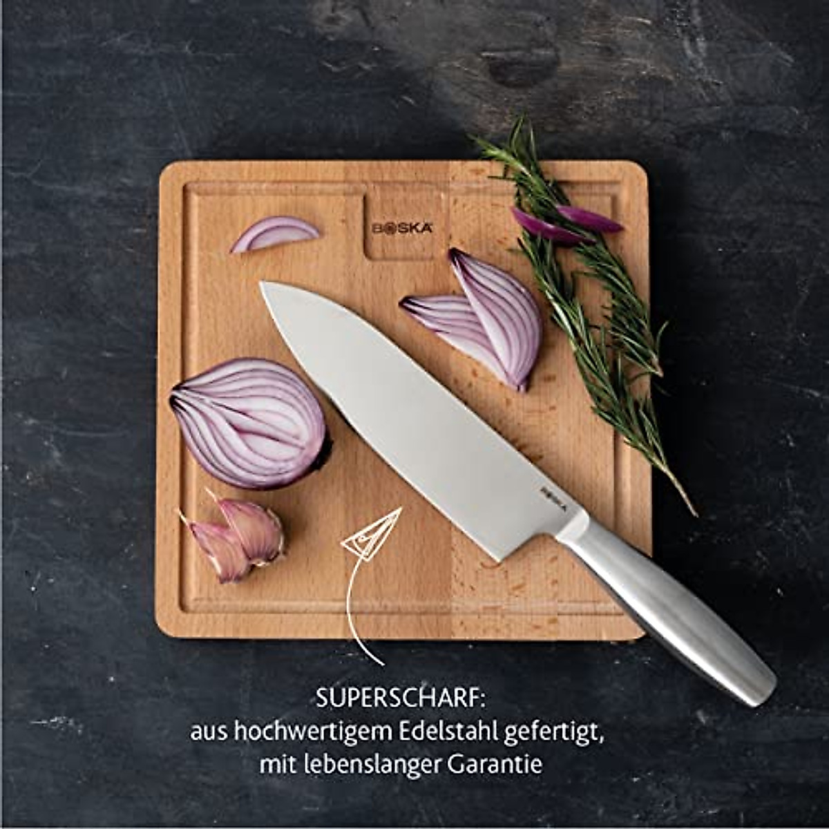 BOSKA 357681 Chef Knife Copenhagen - Kitchen Knives for Chopping, Slicing Knife for Meat Cutting and Dicing Gourmet Food - Ultra Sharp Professional Durable