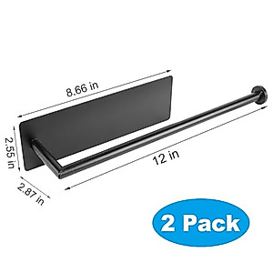 RedCall 2 Pack Magnetic Paper Towel Holder for Fridge,Black Kitchen Towel Holder for Refrigerator/BBQ Grills/Griddles Toolbox/RV,Powerful Magnetic Towel Bar,Kitchen Bathroom Organizers and Storage