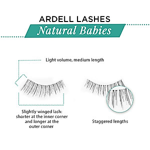 Ardell False Lashes, Natural Babies Black x 4 pairs