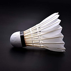 KEVENZ Goose Feather Badminton Shuttlecocks with Great Stability and Durability, High Speed Badminton Birdies,Pack of 12, White