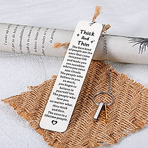 Through Thick and Thin Best Friend Gift, Bookmark for Friend Book Lovers, Friendship Gift for Women Friends, Birthday Graduation Gifts for Her Him, Sentimental Gift for Girlfriend Boyfriend Gift Ideas