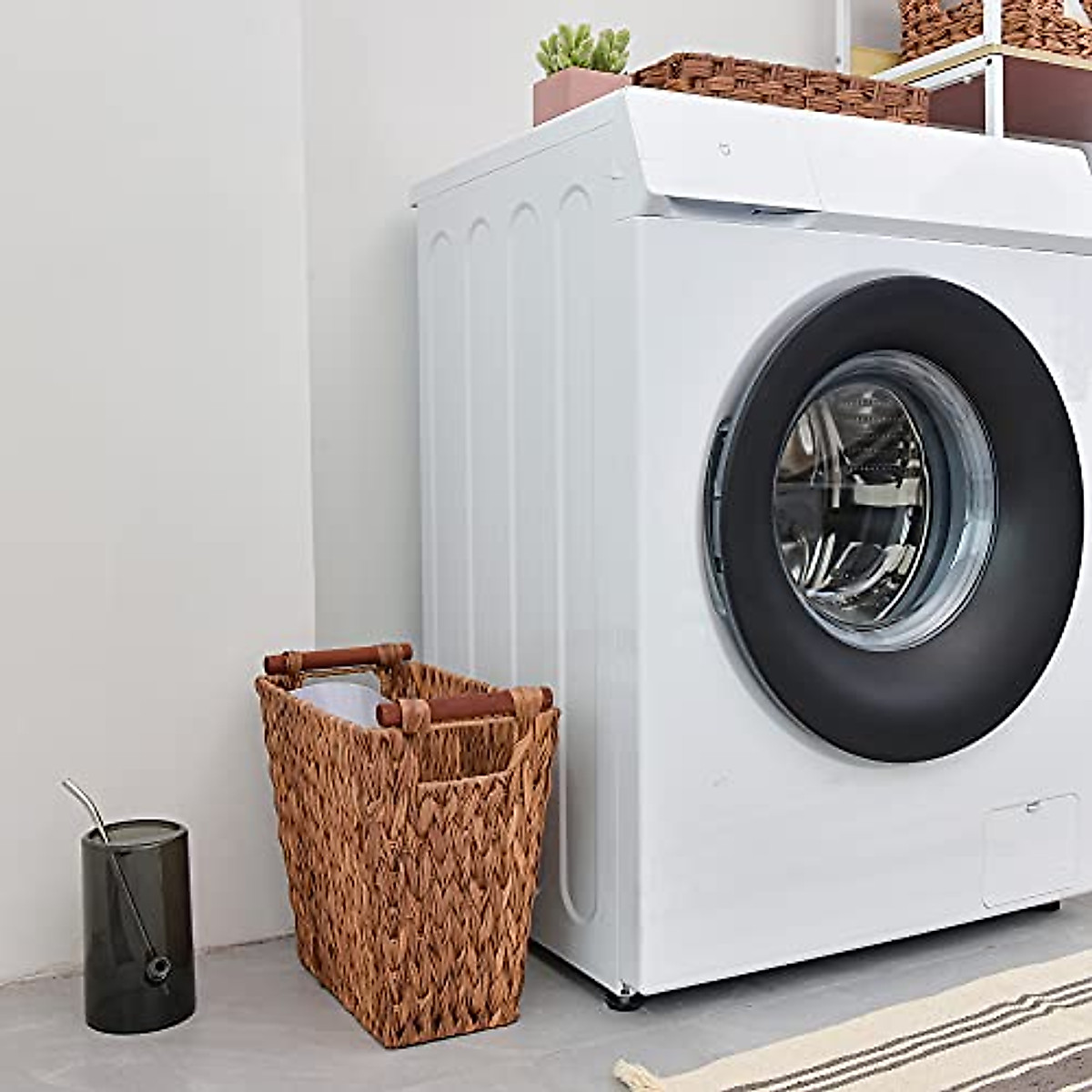 GRANNY SAYS Bundle of 2-Pack Woven Wastebasket for Organizing & 2-Pack Woven Storage Baskets for Bathroom