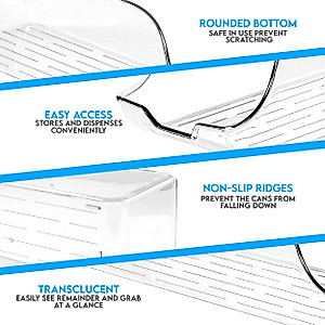 Utopia Kitchen Can Organizer For Pantry (Pack of 4) - Soda Can Organizer For Refrigerator - Can Storage Organizer Pantry, Fridge & Freezer Organization - Holds Food & Soup Can (Clear)