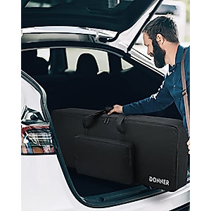 Donner 61 Key Keyboard Case, Portable Electric Piano Keyboard Gig Bag, Waterproof Durable 600D Nylon Oxford Cloth, 10mm Cotton Padded, 41"x 16"x 5", Black