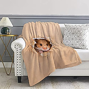 Citrasena Flannel Fleece Super Soft Cozy Blanket Cute Hamster Burrowing Lightweight Warm Throw Blanket for Couch Living Room Bed Sofa Travel 40"x30" for Pet