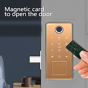 Cerraduras Inteligentes para Puertas, Con Aplicación | Teclado con Pantalla Táctil/Bloqueo Automático/Fácil Instalación, Compatible con Amazon Alexa/Google Assistan, Cerradura Digital de Casa Oro,