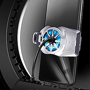 Universal Phone Cooler, Portable Quick Cooling CellPhone Radiator Gaming Cooler Fan for android devices Silver Plug-in