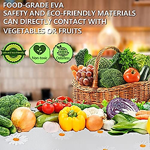 Drawer Liner,Non Adhesive Washable Transparent EVA Shelf Liner for Cabinet Pantry Refrigerator Shelves,Non-Slip Design Shelf Liner (Yellow Daisy, 17.7 x 118 Inch)