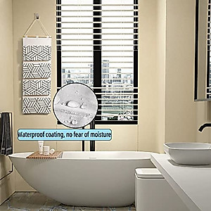 ErluN Over Door 4-Shelf Hanging Storage Bags Wall Mount Closet Organizer,Linen Cotton Fabric Multi Functional Living Room Bedroom Bathroom File Magazine Waterproof