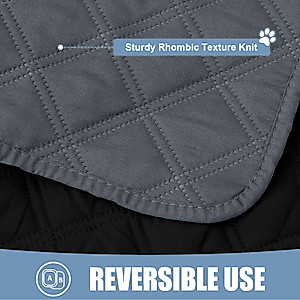 Smiry Waterproof Dog Blanket, Reversible Dog Bed Cover Pet Blanket, Soft Couch Cover for Dogs Washable, Bed Couch Sofa Furniture Protector for Puppy Cat Kids (52"x82", Dark Grey/Black)