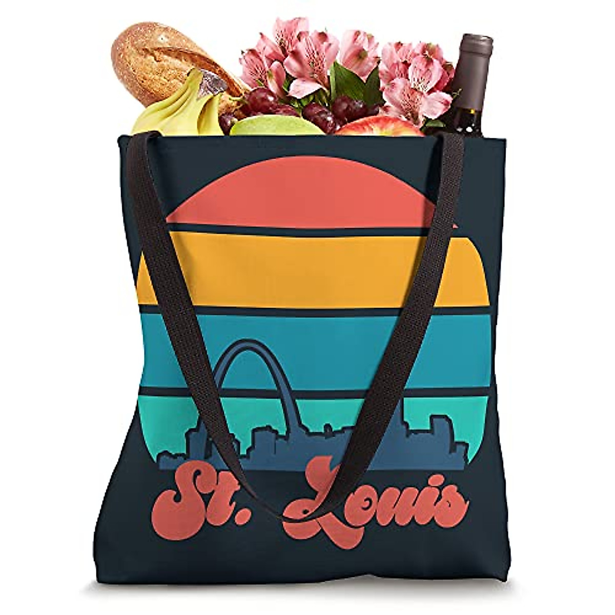 Missourian Souvenir Skyline Art Vintage 70s Retro St Louis Tote Bag
