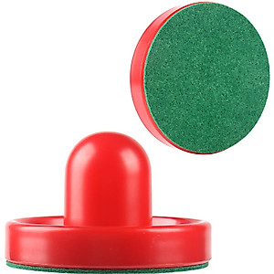 ONE250 Air Hockey Pushers and Red Air Hockey Pucks, Goal Handles Paddles Replacement Accessories for Game Tables (4 Striker, 4 Puck Pack) (Red)