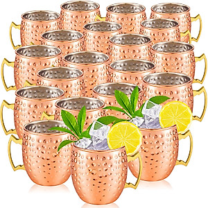 Tessco Moscow Mule Bulk Mule Mug Mule Cups Copper Mugs 19 oz Hammered Copper Cups Kitchen Stainless Steel for Chilled Drinks Coffee Wine Wedding(Rose Gold, 30 Pcs)