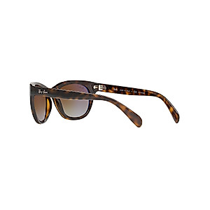 Ray-Ban Women's RB4216 Square Sunglasses, Light Havana/Polarized Brown Gradient, 56 mm