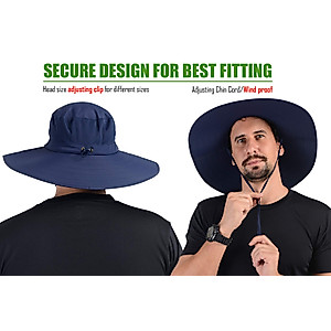 USHAKE Foldable Super Wide Brim Fishing Hat Bucket Safari Hat, UPF 50+ Sun Hat