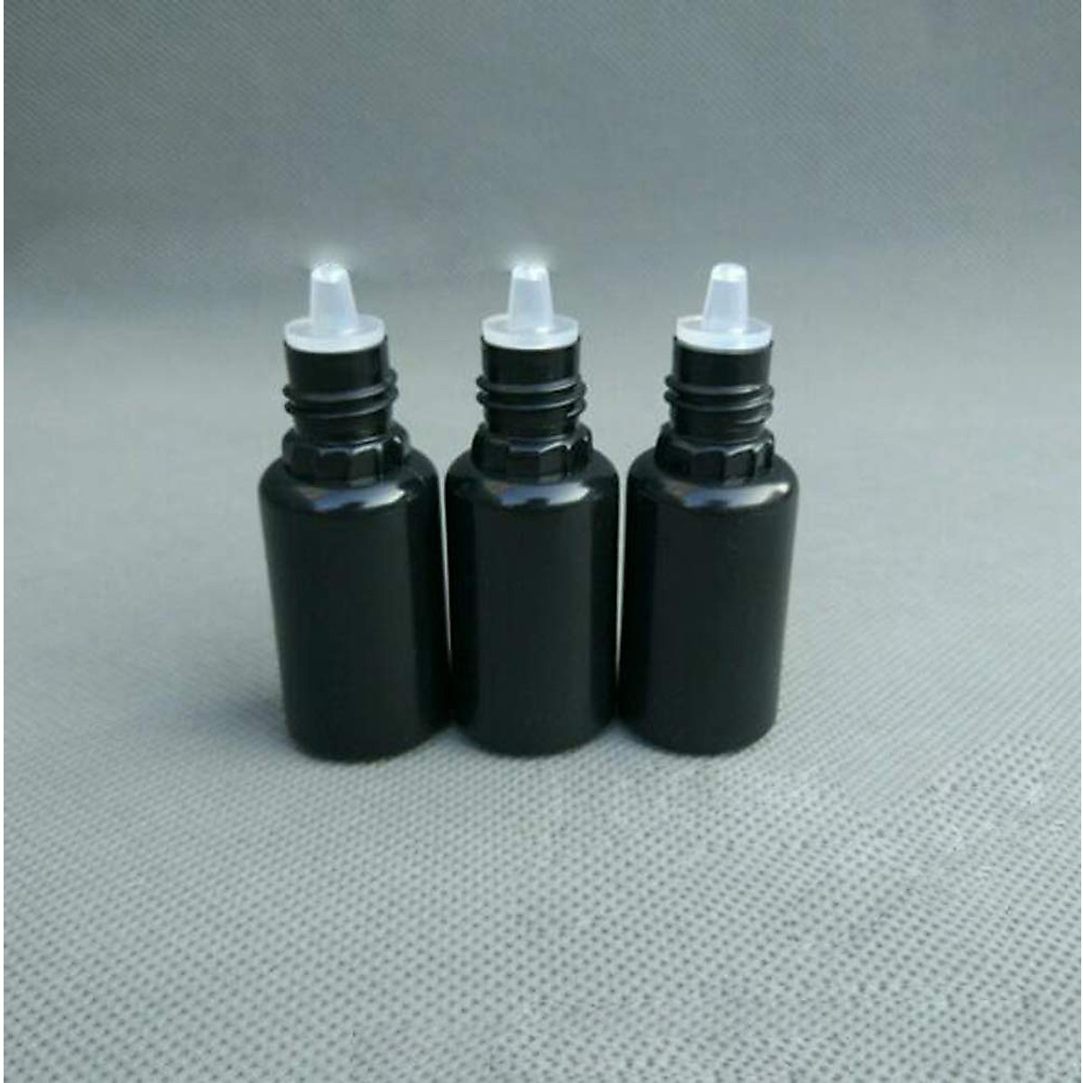 FZBNSRKO 50pcs 10 ml Black Plastic Empty Squeezable Dropper Bottles Eye Liquid Dropper Bottles with Muti-Color Caps
