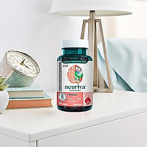 NEURIVA Brain Supplement for Memory & Focus with Phosphatidylserine & Neurofactor, Caffeine-Free Gummies