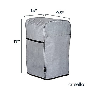 Crutello Stand Mixer Cover with Storage Pockets for 5-8 Quart Mixers - Small Appliance Dust Covers, Compatible with Kitchen Aid Covers, Kitchenaid 7qt Mixer Dust Cover