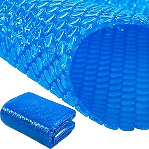 Amylove 7 ft x 7 ft Hot Tub Bubble Cover 16 Mil Hot Tub Solar Blanket Floating Spa Covers for Hot Tub Insulation Blanket Cover Heavy Duty Pool Solar Blanket for Outdoor Hot Tubs Inground Pools
