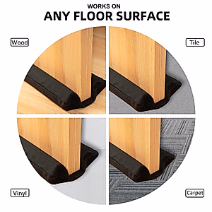Marwood Under Door Draft Stopper 30-38" Adjustable Wind Stopper for Door & Window, Foam Door Sweep Air & Noise Blocker for Bottom of Doors Double Side Seal - Black