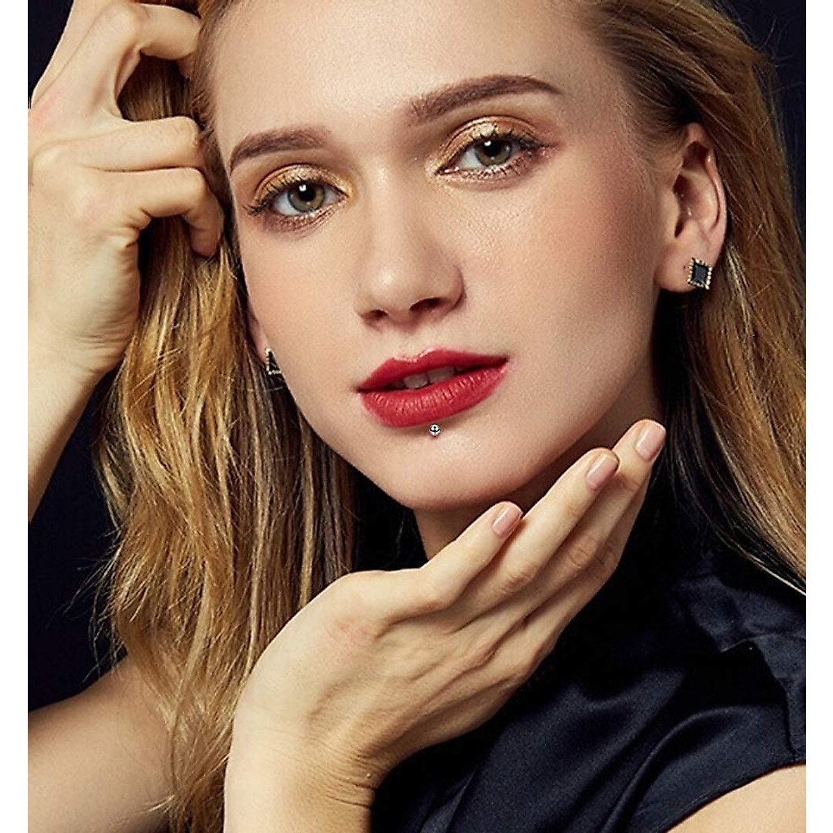 Udalyn 20 Pcs Stainless Steel Labret Studs Lip Rings for Men Women Nose Studs Cartilage Earrings Tragus Helix Piercing Jewelry 16G