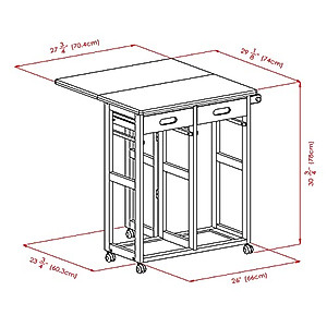 Winsome Suzanne 3-PC Set Space Saver Kitchen, Coffee Finish, 29.61x29.13x32.76