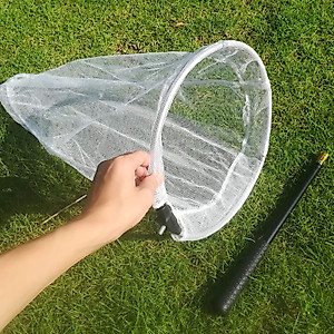 Trasfit Insect and Butterfly Net with 12" Ring, Net Handle Extends to 59 Inches for Adults & Kids