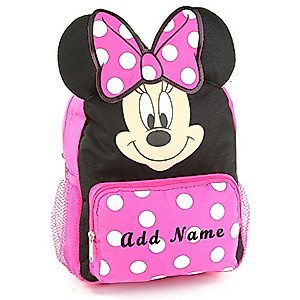 KishKesh Personalization Personalized Minnie Mouse 10 Inch Mini Backpack with 3D Ears