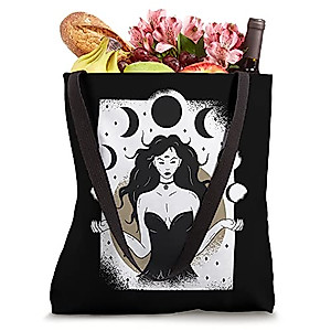 Lunar Goddess Moon Cycle Girl Witch Tote Bag