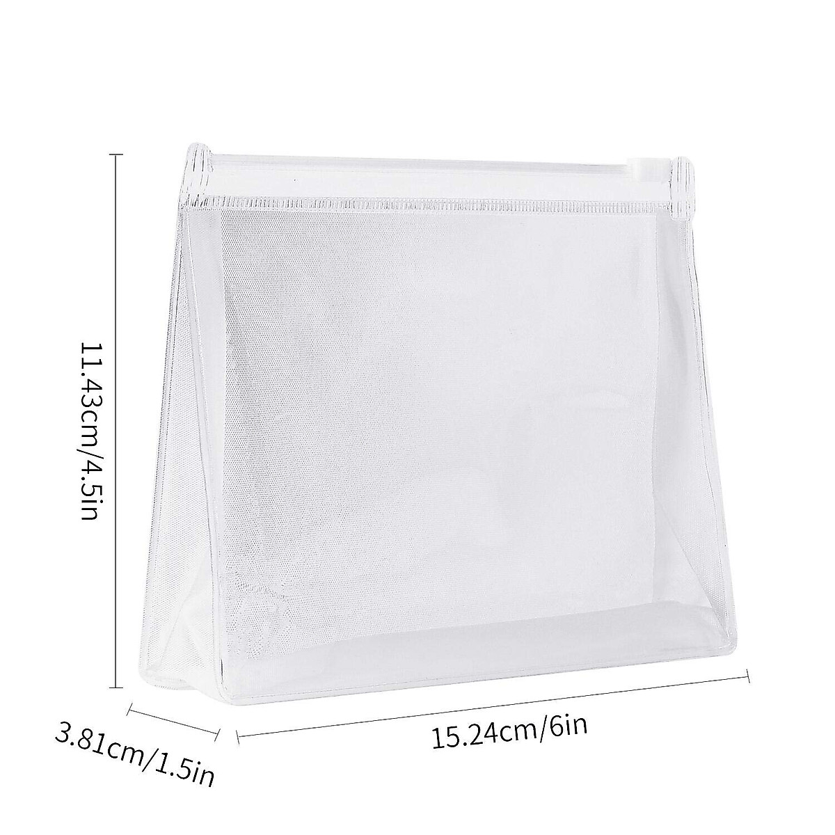 JIAKAI 12pcs Mini Small PVC Transparent Plastic Cosmetic Organizer Bag Pouch With Zipper Closure for Vacation Travel, Bathroom and Organizing Makeup Bag