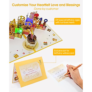 Ytanhr Upgraded Birthday Cards - 3D Pop Up Birthday Card with Happy Birthday Song and Lights, Happy Birthday Card, Unique Birthday Gifts for Women Men Kids (All Age)