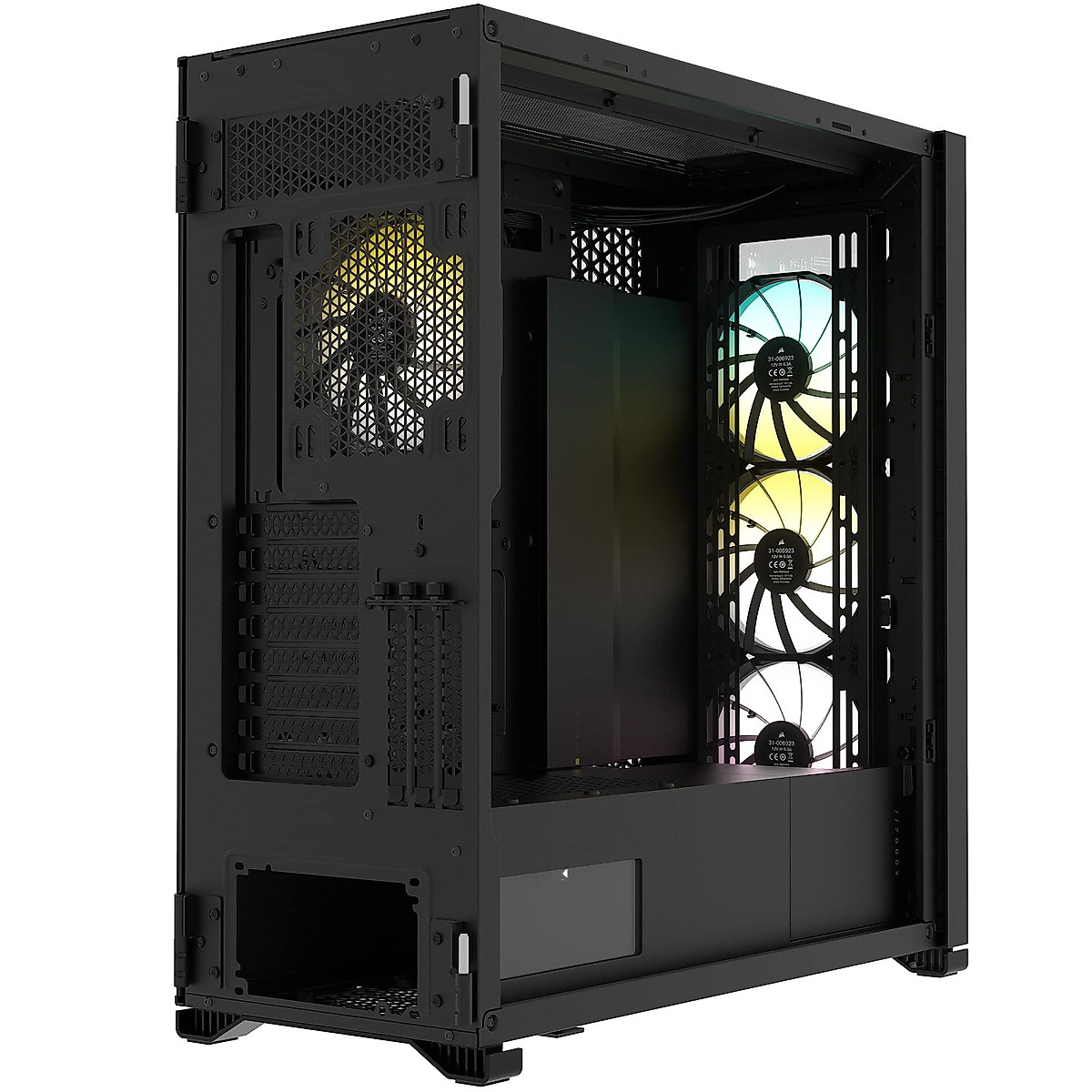CORSAIR iCUE 7000X RGB Full-Tower ATX PC Case – Three Tempered Glass Panels – Spacious Interior – Easy Cable Management – 4x CORSAIR SP140 RGB ELITE Fans Included – Black